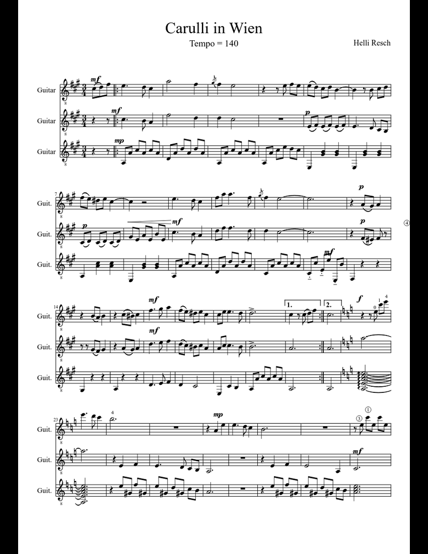 Carulli in Wien sheet music download free in PDF or MIDI