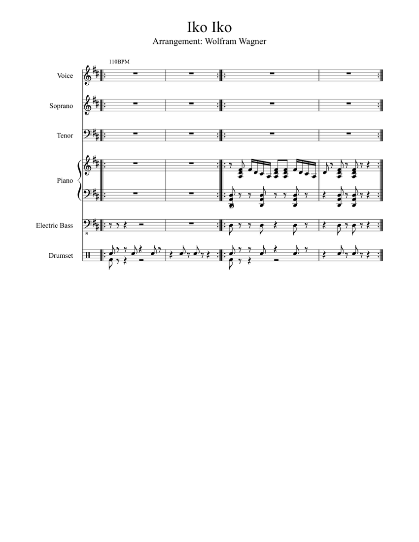 Iko Iko Sheet music for Piano, Voice (Other) (Piano-Voice) | Musescore.com