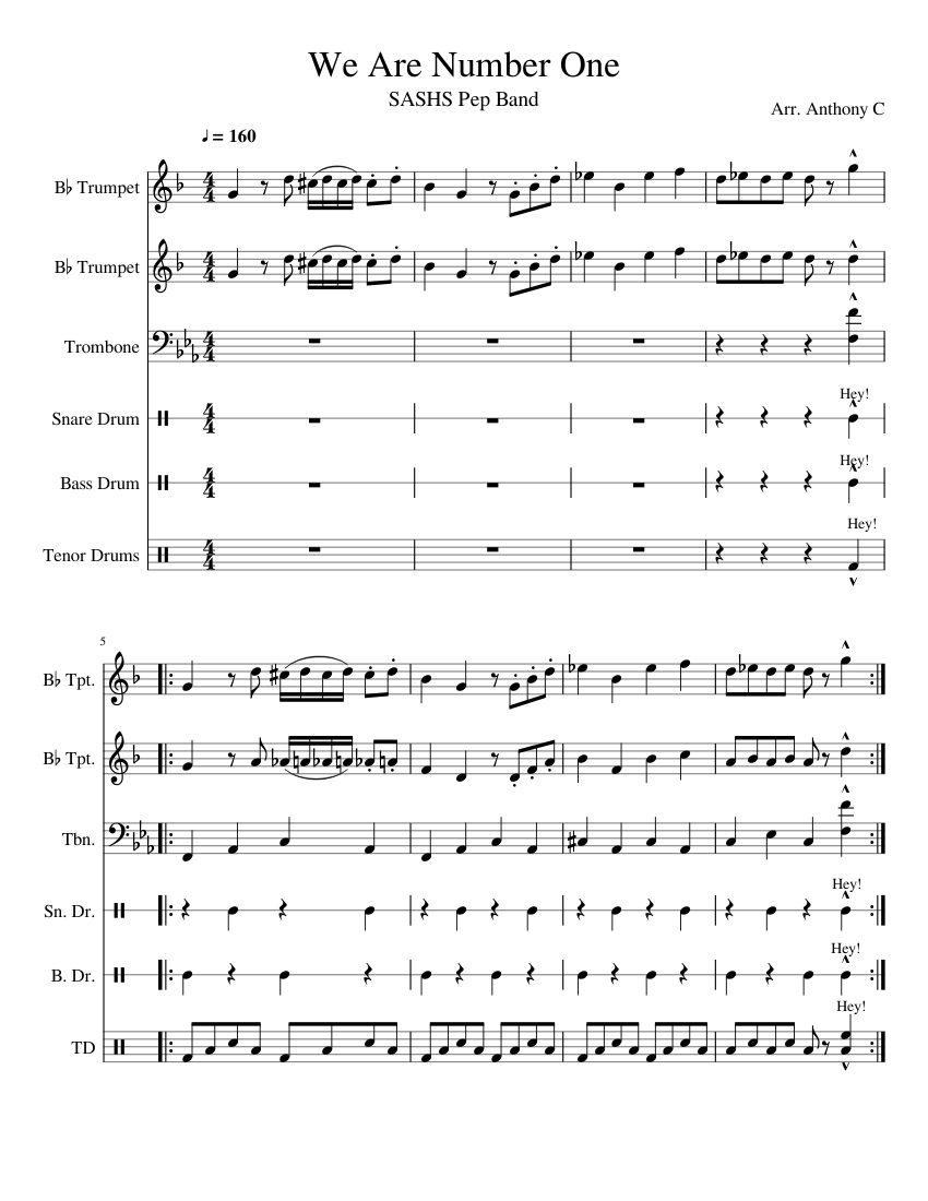 We Are Number One Sheet music | Download free in PDF or MIDI ...