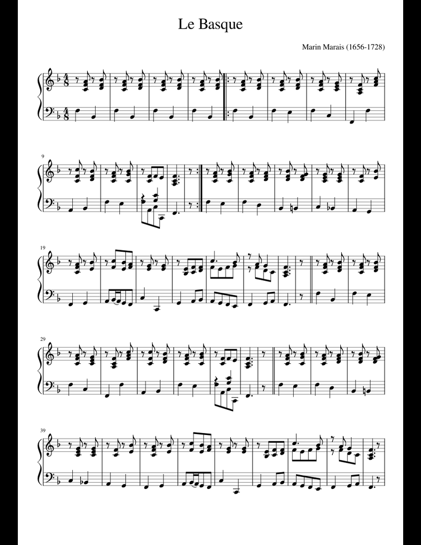 Le_Basque sheet music for Piano download free in PDF or MIDI