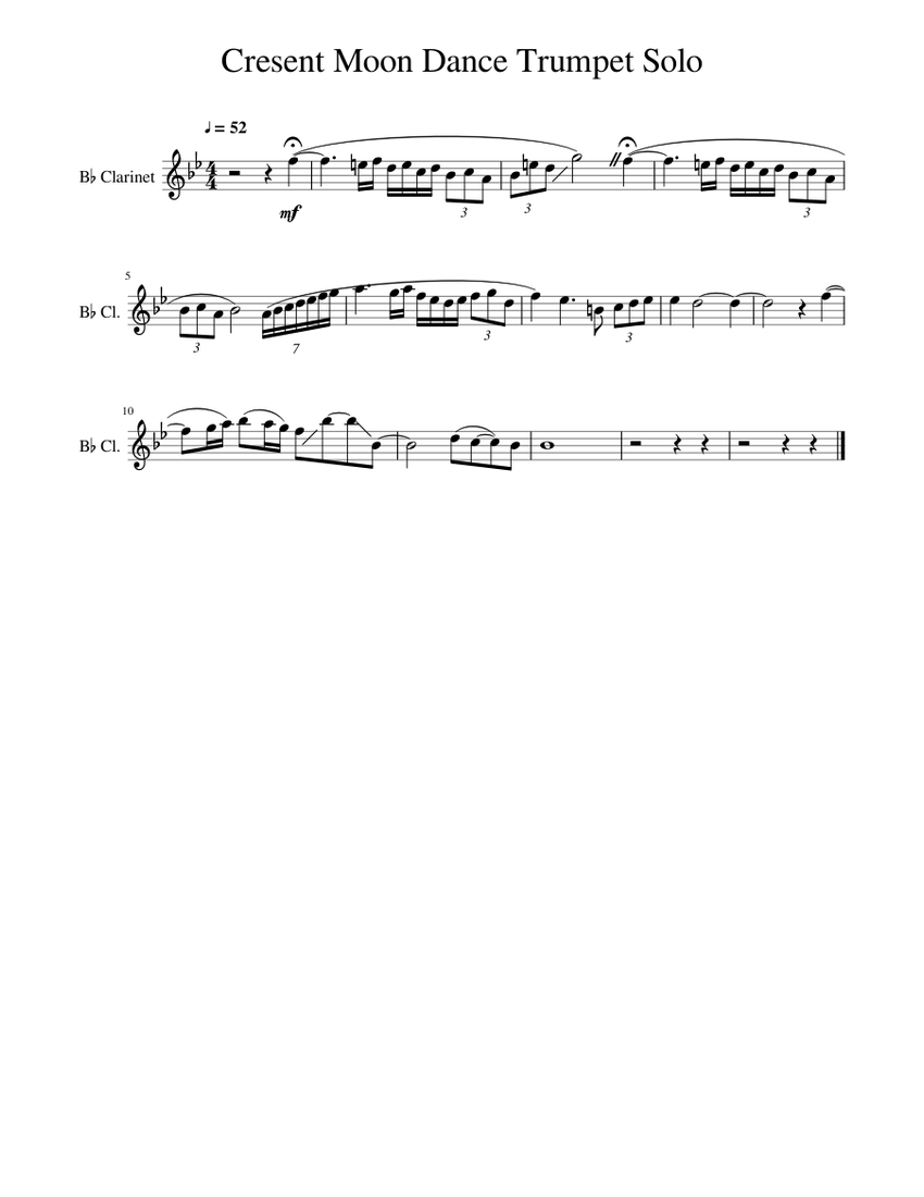 Crescent Moon Dance Trumpet Solo Sheet music for Clarinet, Trumpet | Download free in PDF or ...