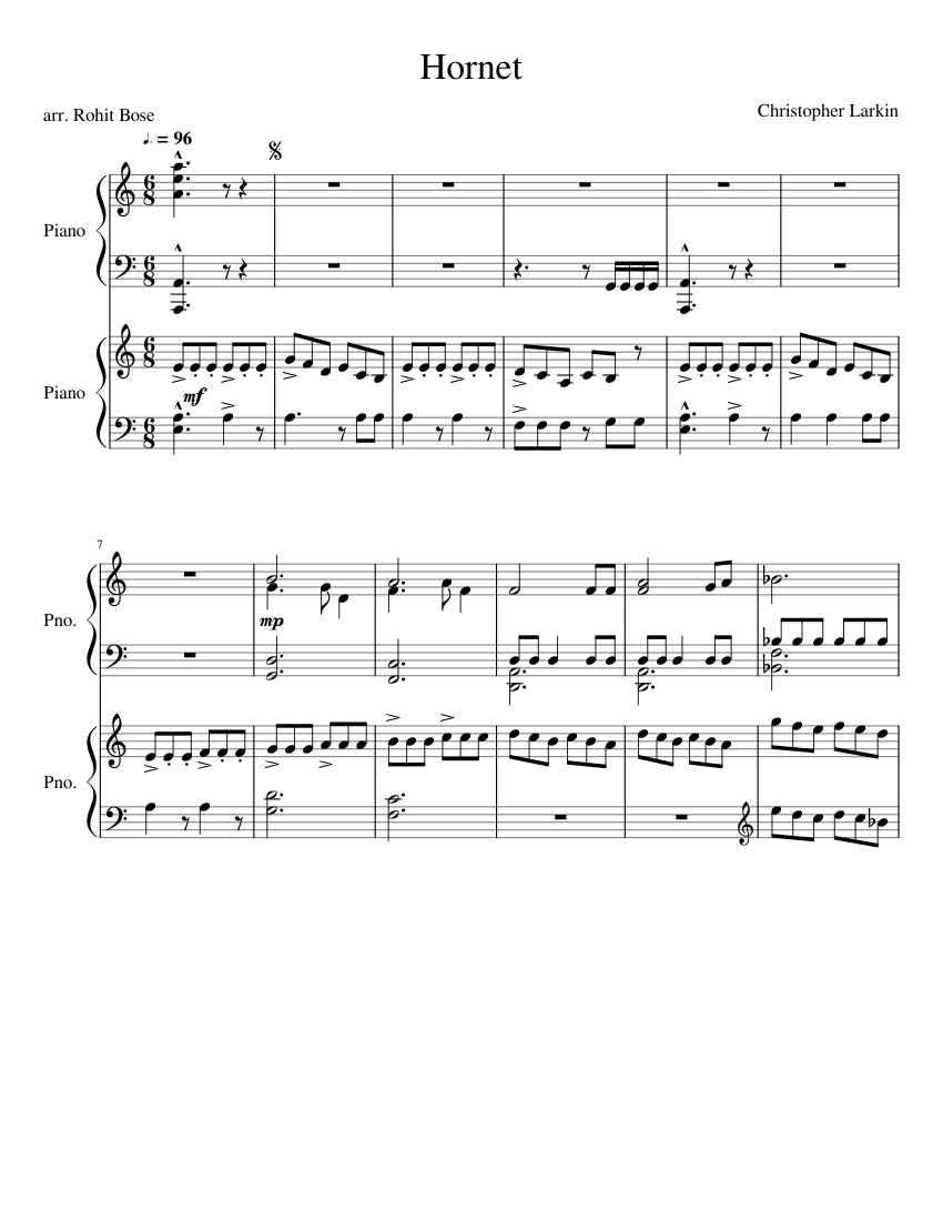 Hollow Knight - Hornet Sheet music for Piano (Piano Duo) | Musescore.com