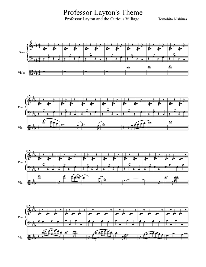 layton Sheet music for Piano, Viola | Download free in PDF or MIDI ...