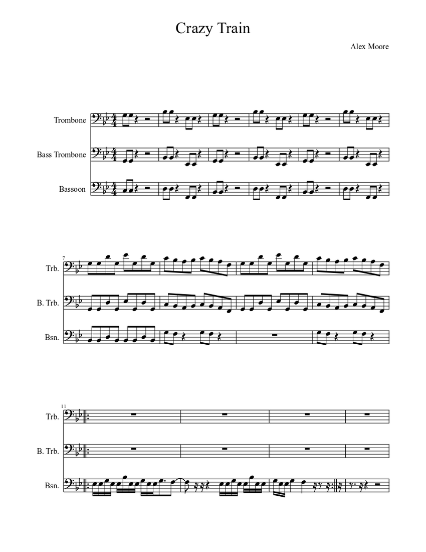 Crazy Train Sheet music | Download free in PDF or MIDI | Musescore.com