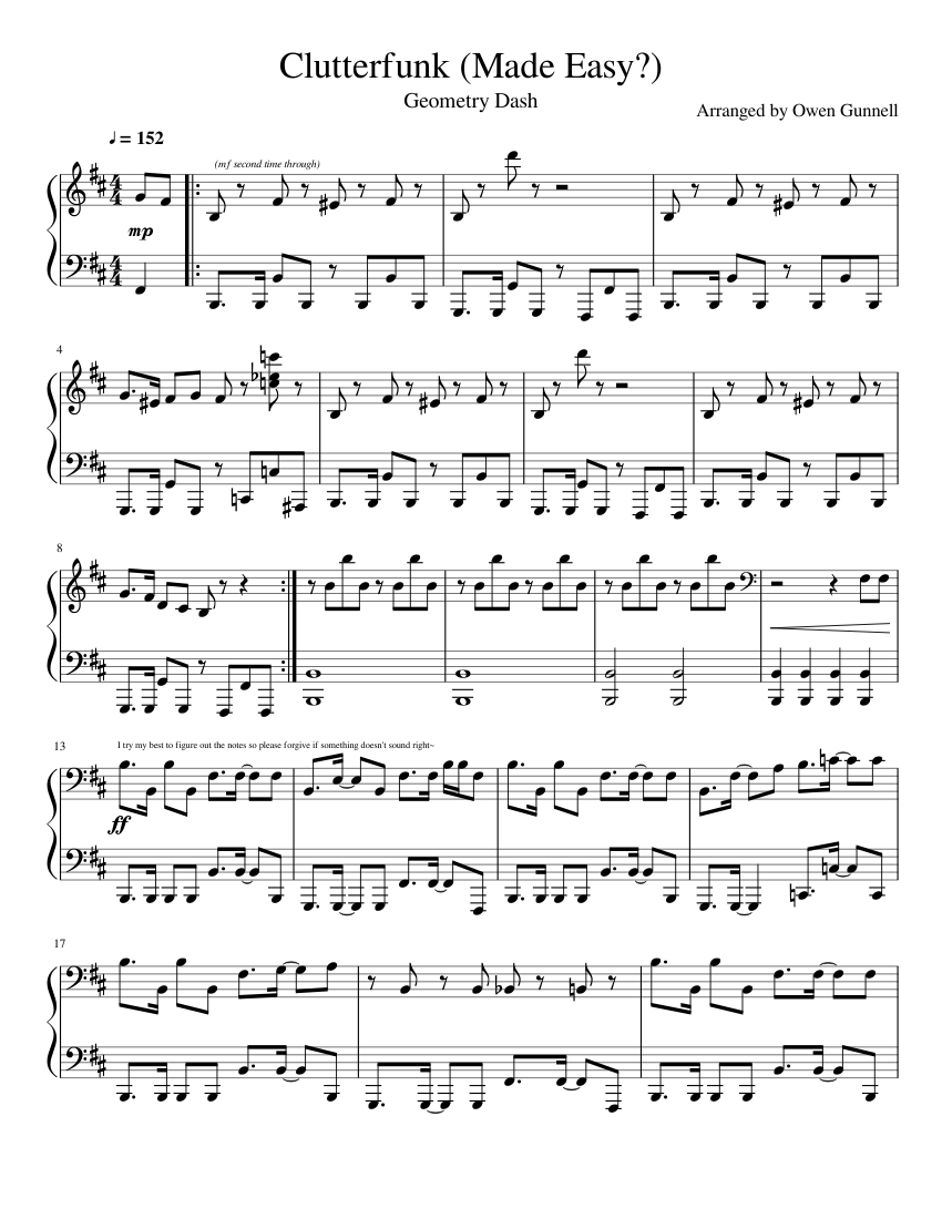 Clutterfunk (Made Easy?) sheet music for Piano download free in PDF or MIDI