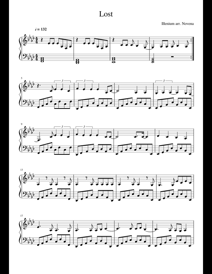 Lost by Illenium sheet music for Piano download free in PDF or MIDI