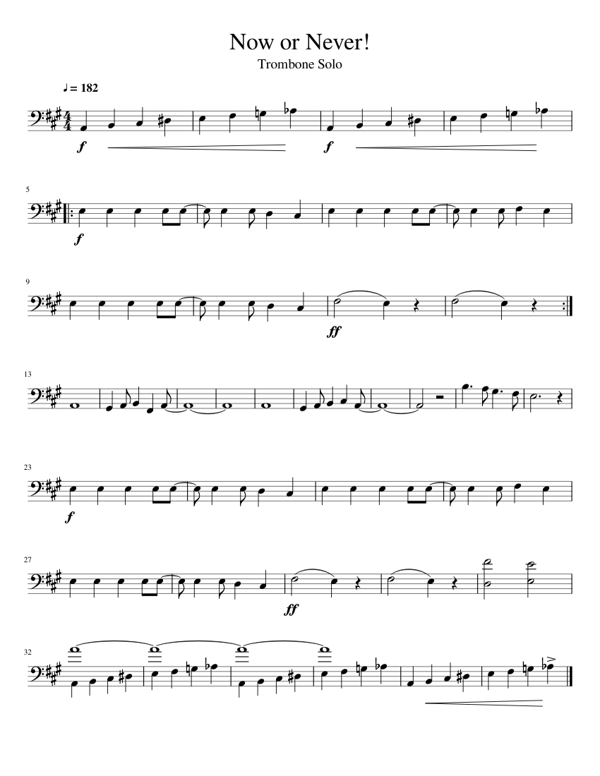 Splatoon: Now or Never! - Trombone Solo sheet music for Trombone ...