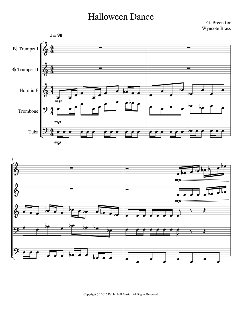 Halloween Dance Sheet music for Trumpet (In B Flat), Trombone, French ...