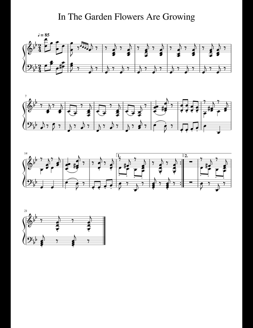 In The Garden Flowers Are Growing Sheet Music | Best Flower Site