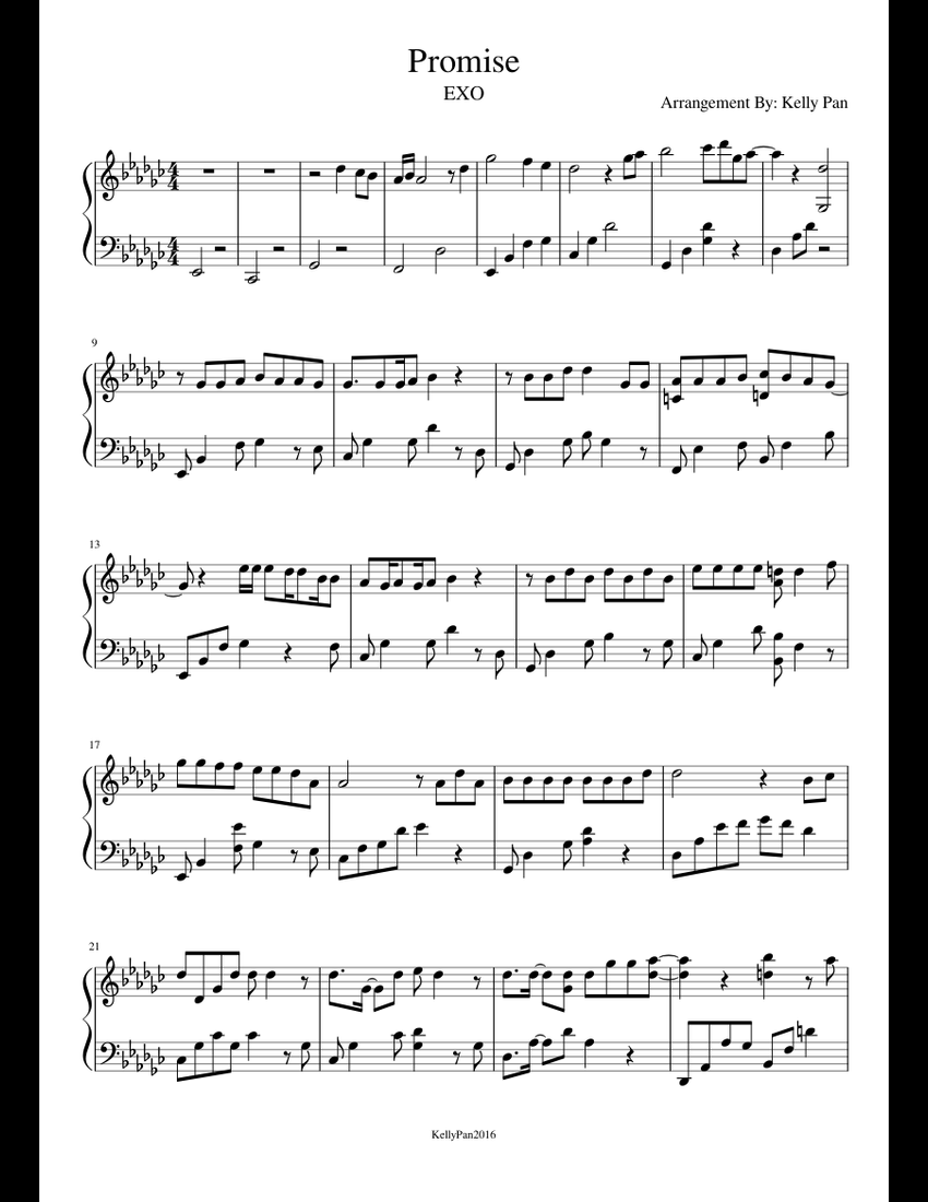 Promise sheet music for Piano download free in PDF or MIDI