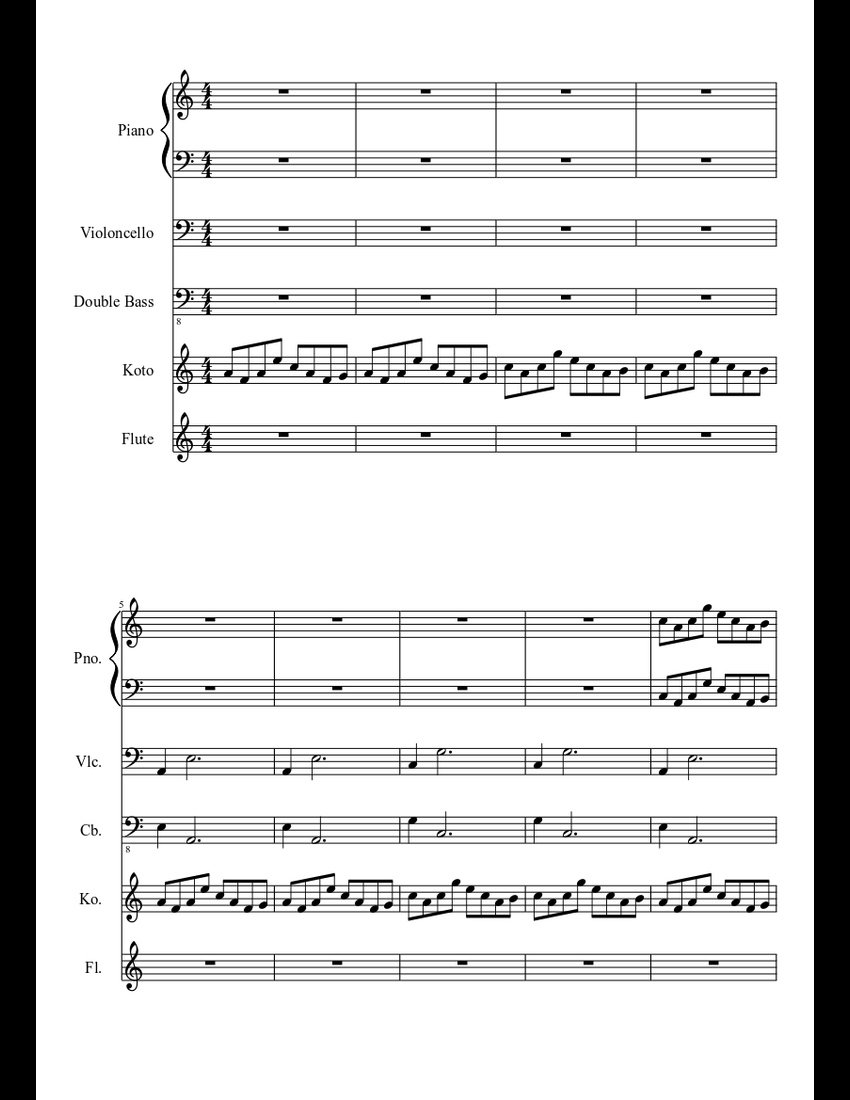 Koto sheet music download free in PDF or MIDI