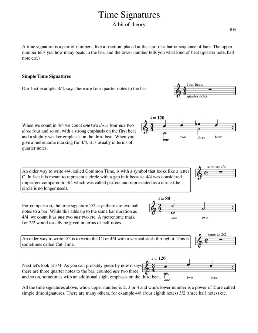Time Signatures Sheet music for Piano (Piano Duo) | Musescore.com