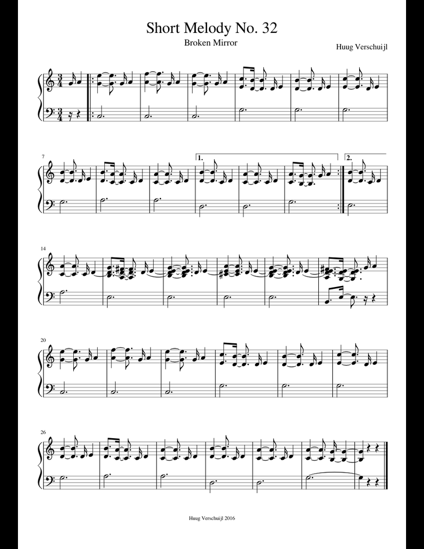 Short Melody No. 32 sheet music for Piano download free in PDF or MIDI
