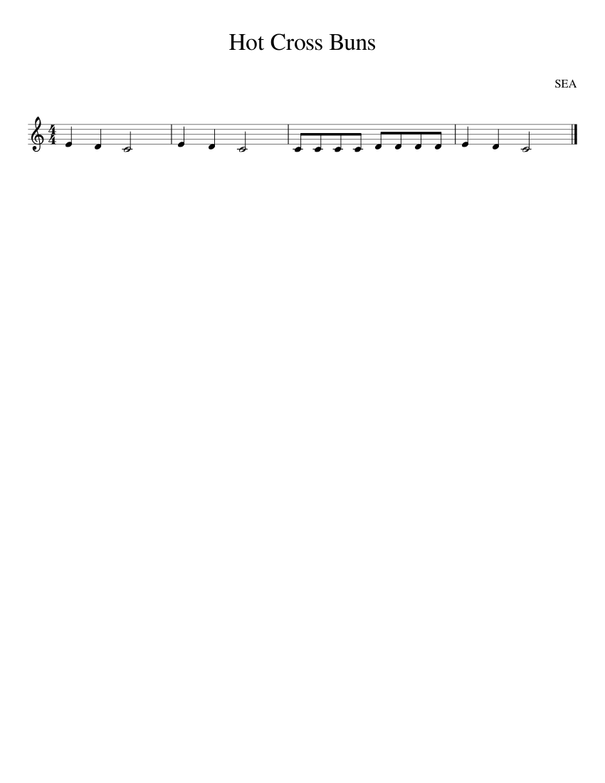 Hot Cross Buns sheet music for Piano download free in PDF or MIDI