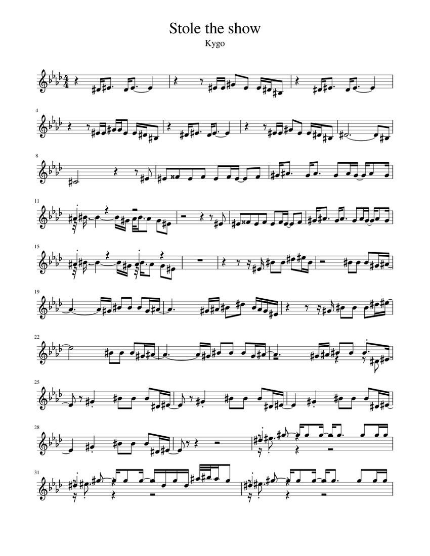 Kygo Stole the show Sheet music for Piano | Download free in PDF or ...