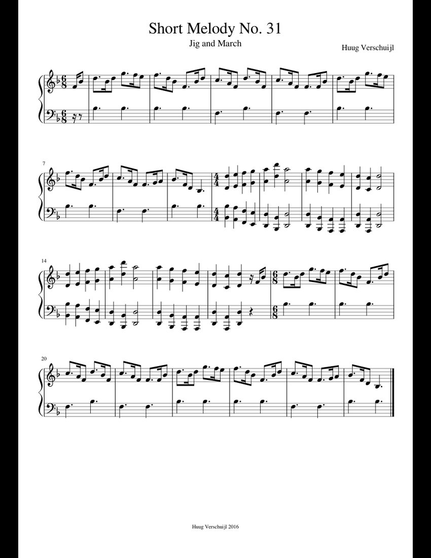 Short Melody No. 31 sheet music for Piano download free in PDF or MIDI