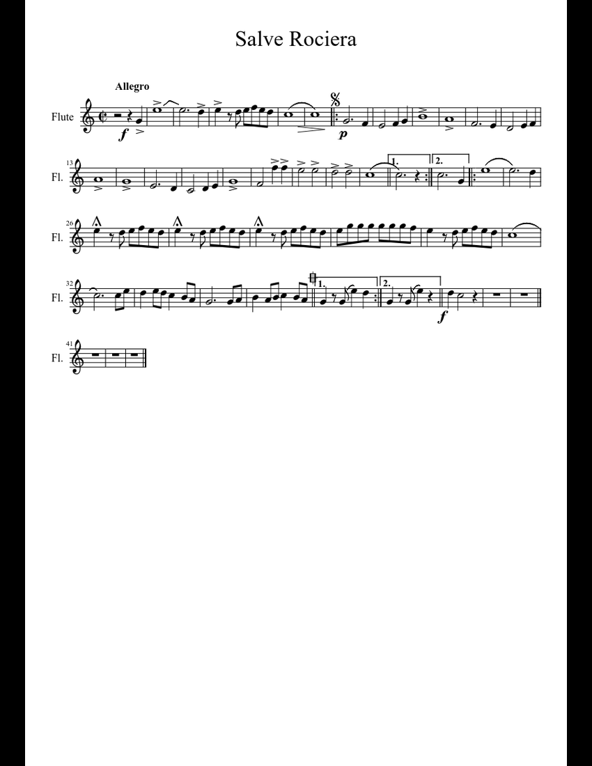 Salve Rociera sheet music download free in PDF or MIDI