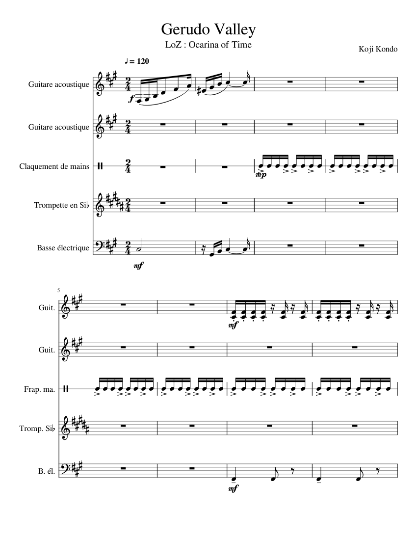Gerudo Valley from The Legend of Zelda : Ocarina of time sheet music ...