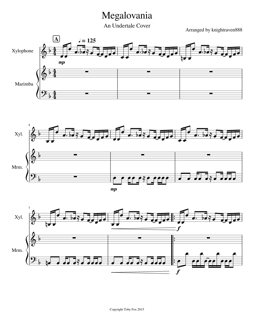 Megalovania sheet music for Percussion download free in PDF or MIDI