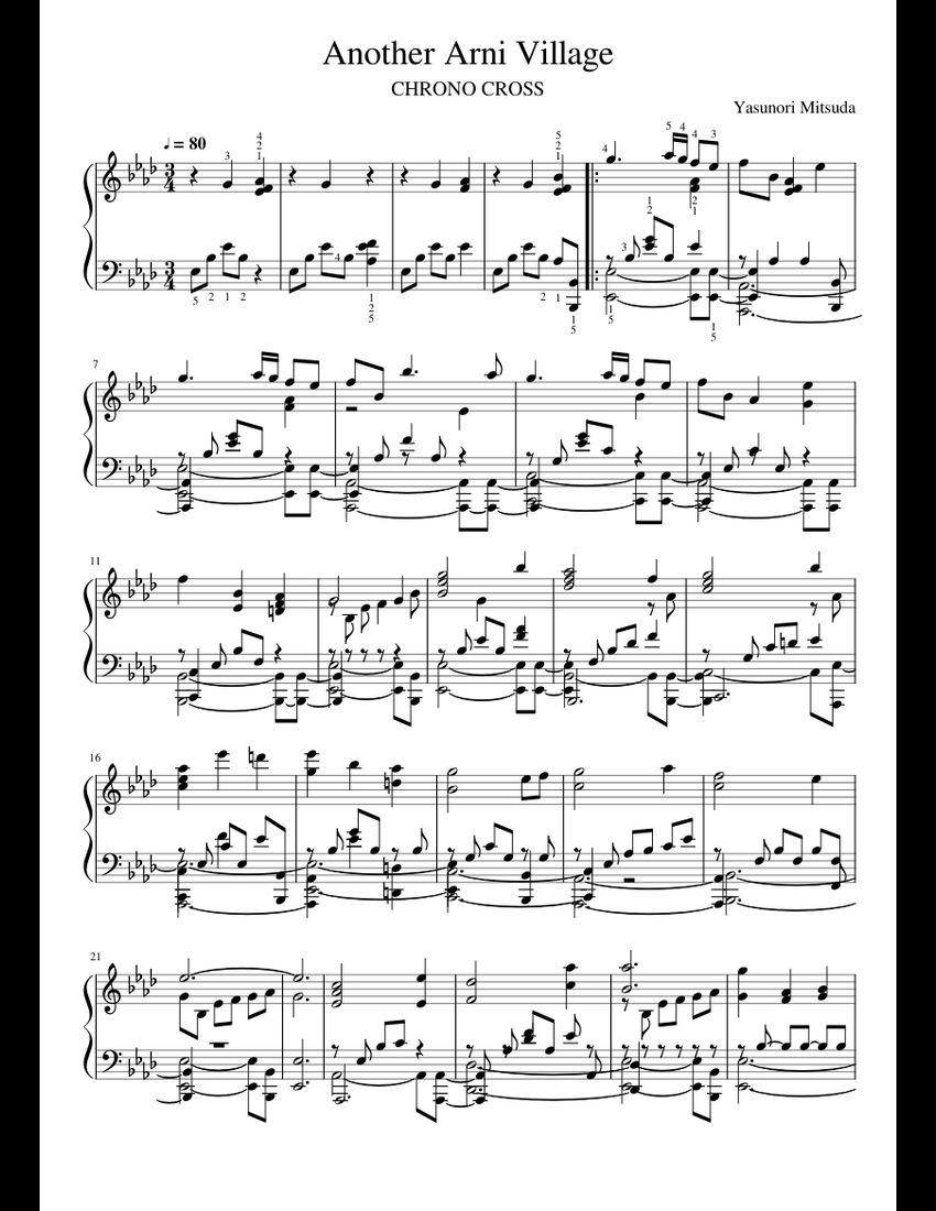 Another Arni Village sheet music for Piano download free in PDF or MIDI
