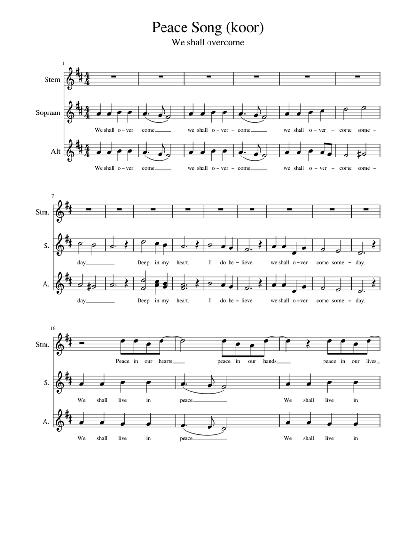 Peace Song (koor) Sheet music | Musescore.com