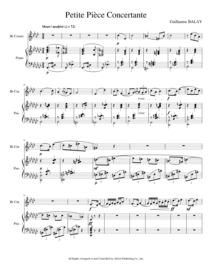 Petite Piece Concertante sheet music for Piano, Trumpet download free ...