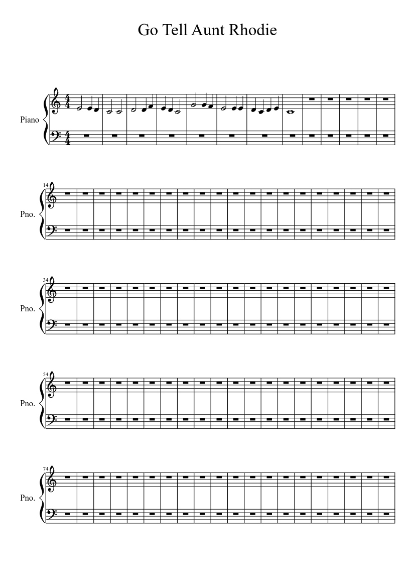 Go Tell Aunt Rhodie sheet music for Piano download free in PDF or MIDI