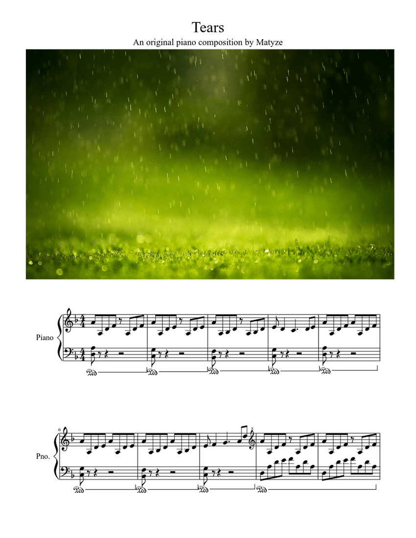 Tears Sheet music for Piano | Download free in PDF or MIDI | Musescore.com
