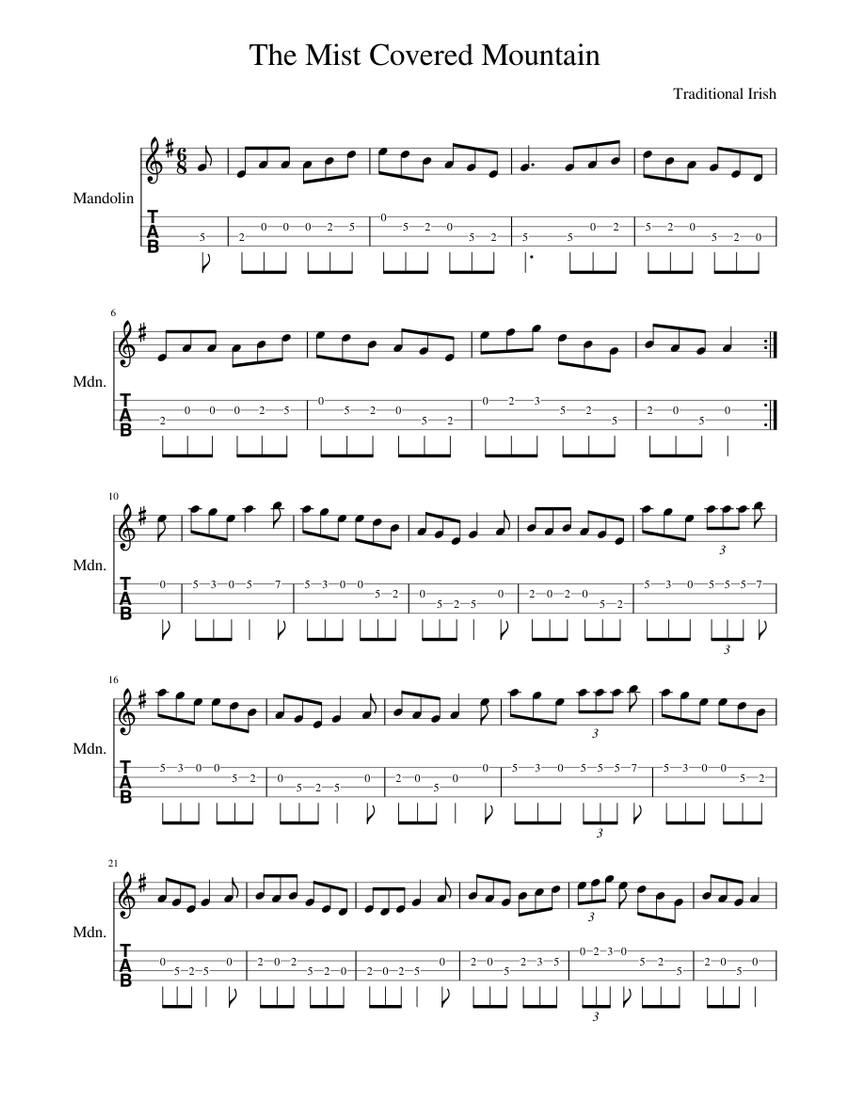 The Mist Covered Mountain Sheet music for Guitar | Download free in PDF ...
