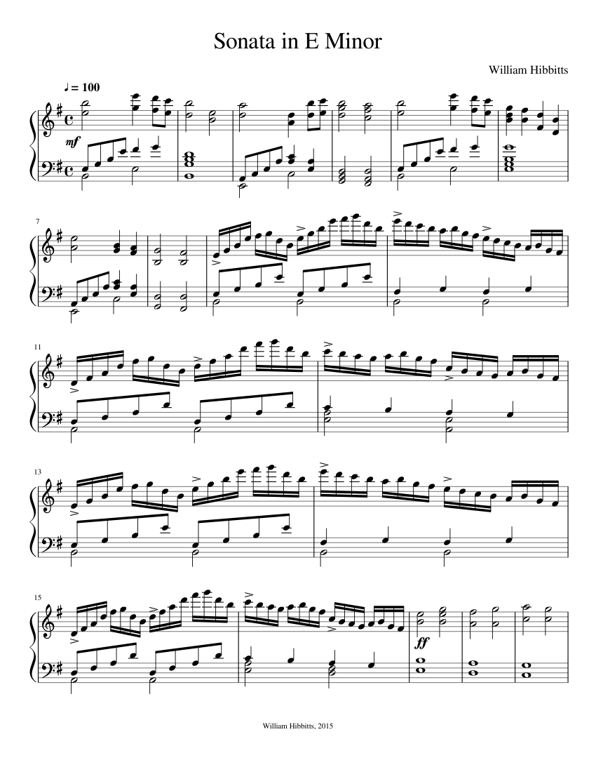 Sonata in E Minor Sheet music | Musescore.com