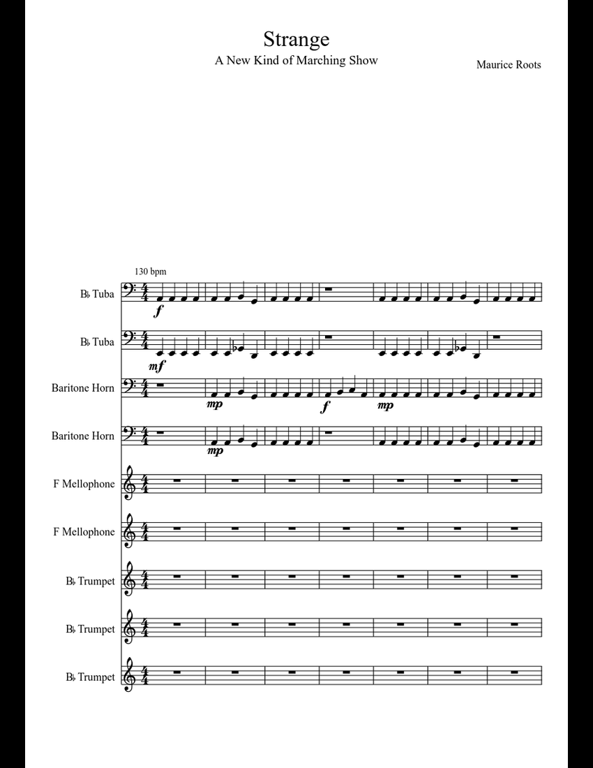 Strange sheet music download free in PDF or MIDI
