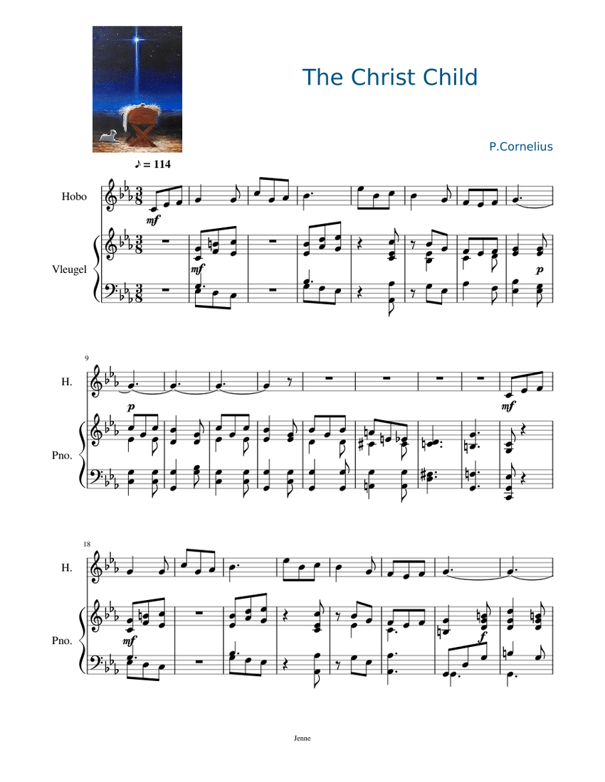 The Christ Child Sheet music for Piano, Oboe | Download free in PDF or ...