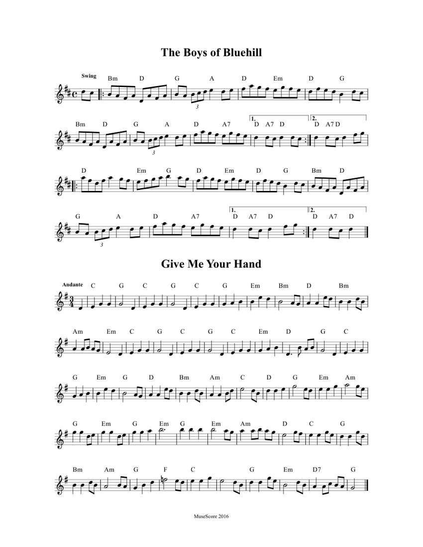 The Boys of Bluehill Sheet music | Musescore.com