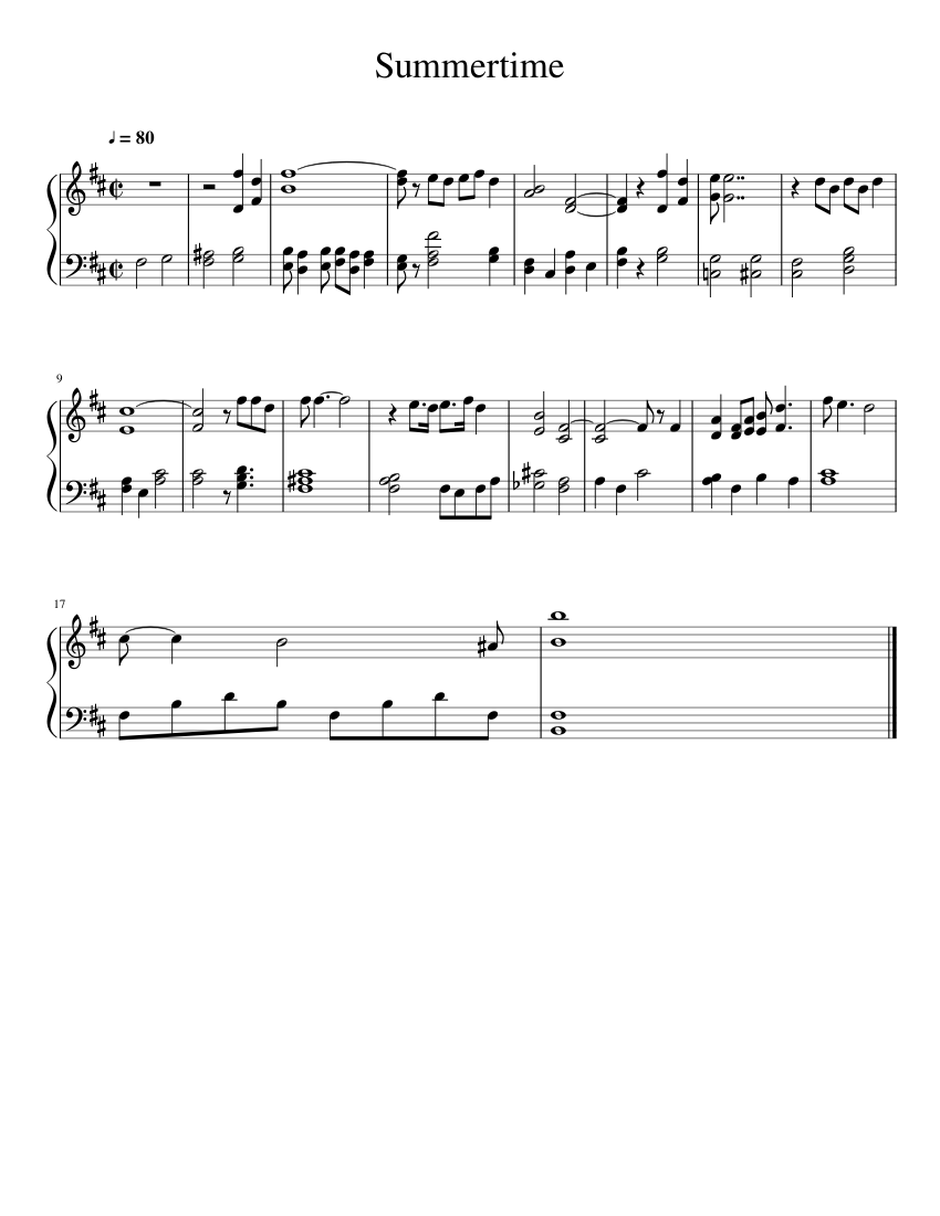 Summertime Sheet music | Musescore.com