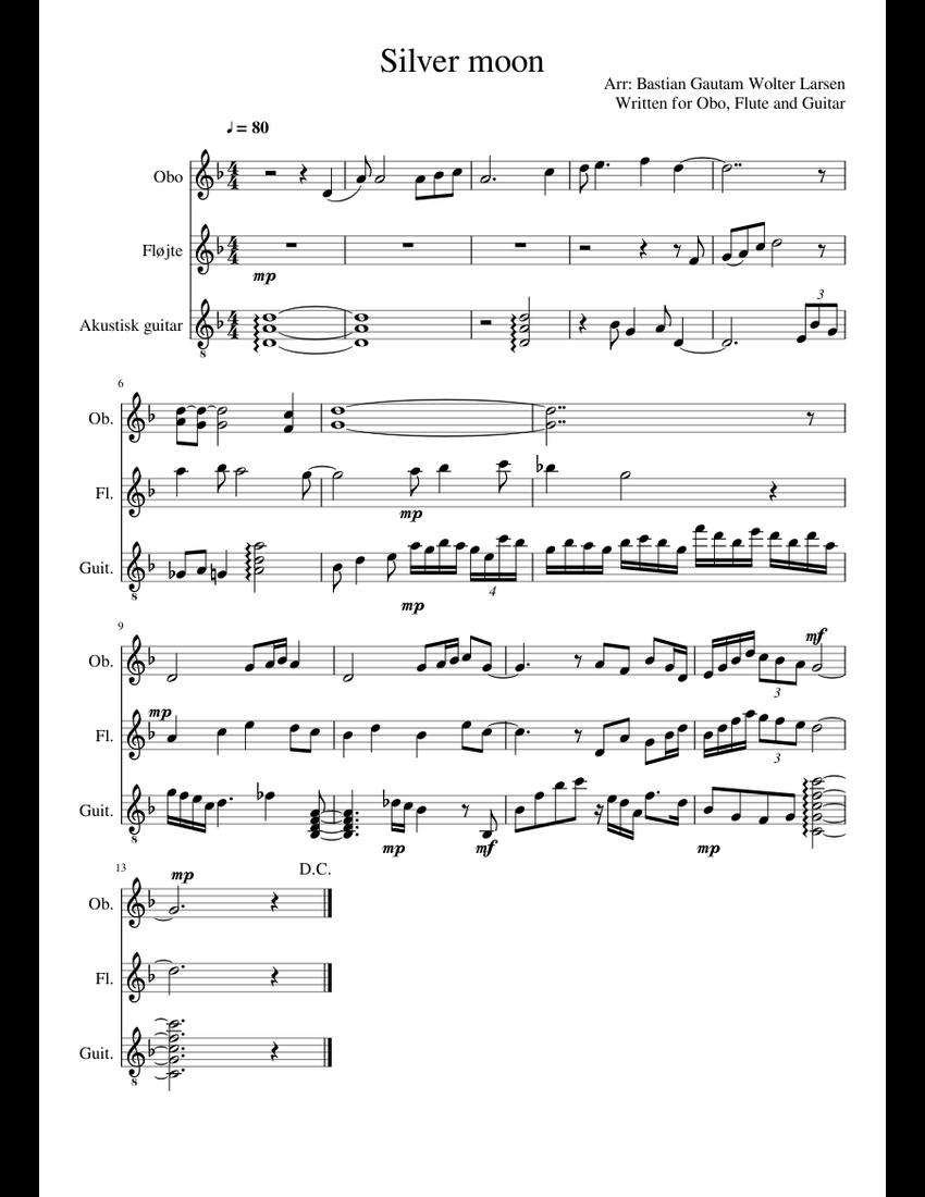 Silver Moon sheet music download free in PDF or MIDI