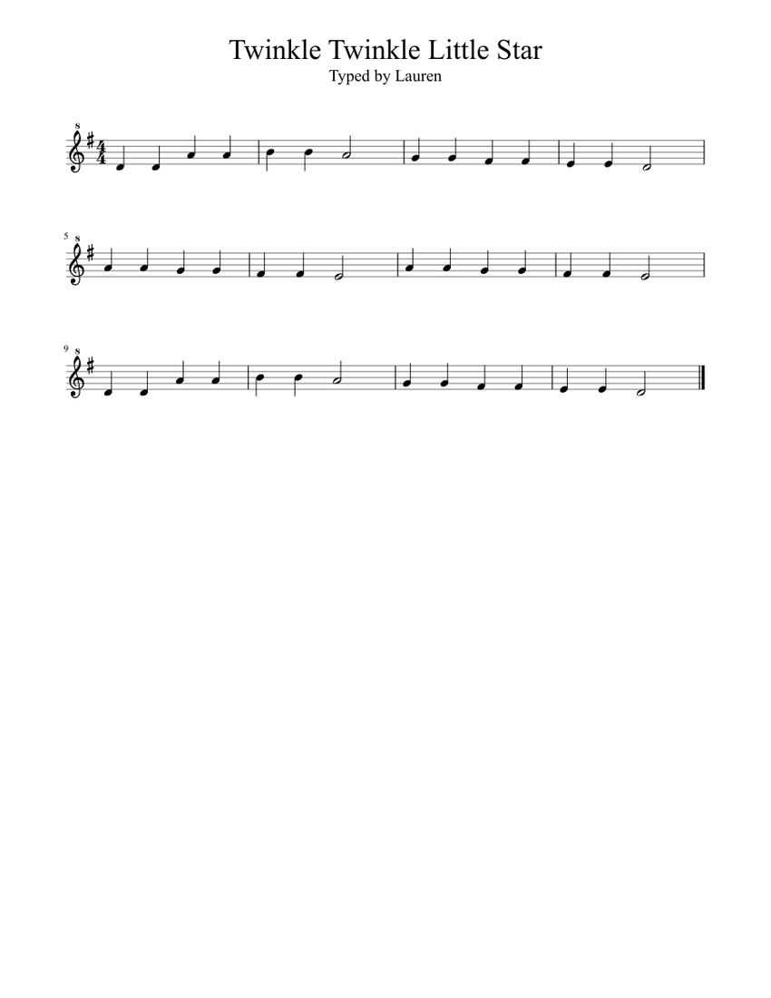 Twinkle Twinkle Little Star Sheet music for Recorder | Download free in ...