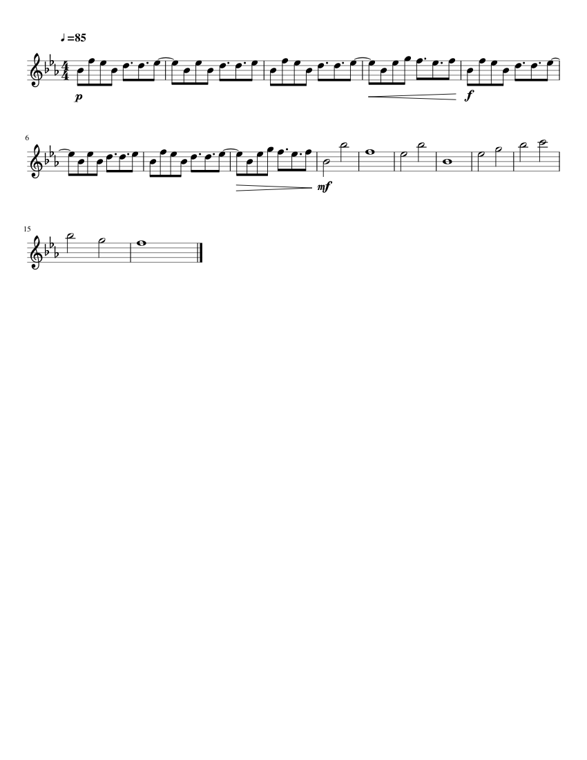His Theme Undertale Solo Sheet music for Flute (Solo) | Musescore.com