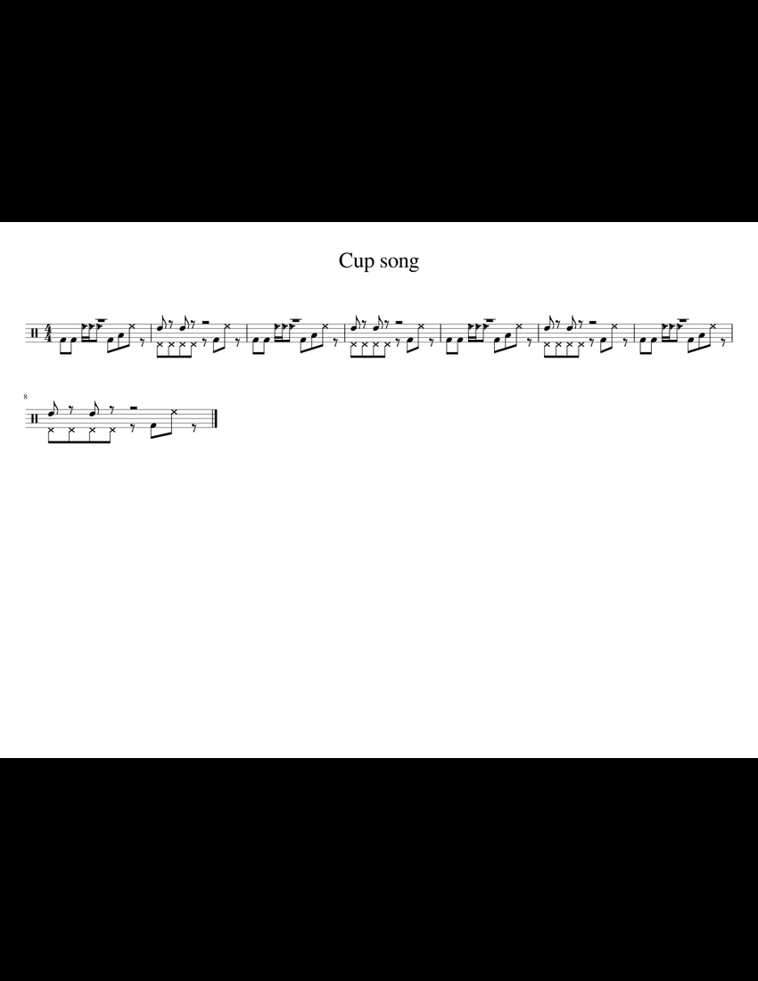 Cup song sheet music for Percussion download free in PDF or MIDI