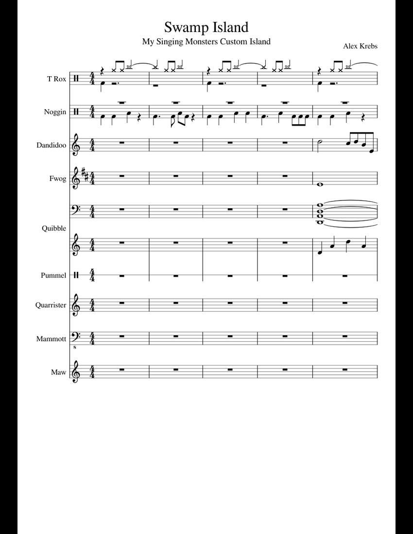 Swamp Island (Custom MSM) sheet music for Piano, Percussion, Other ...