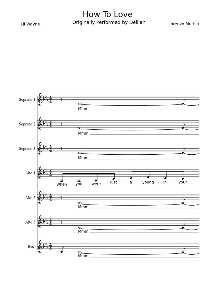 How To Love-A Cappella Sheet music | Download free in PDF or MIDI ...