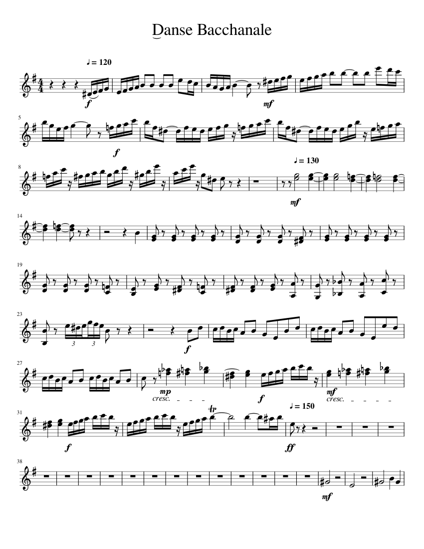 Danse Bacchanale sheet music for Clarinet download free in PDF or MIDI