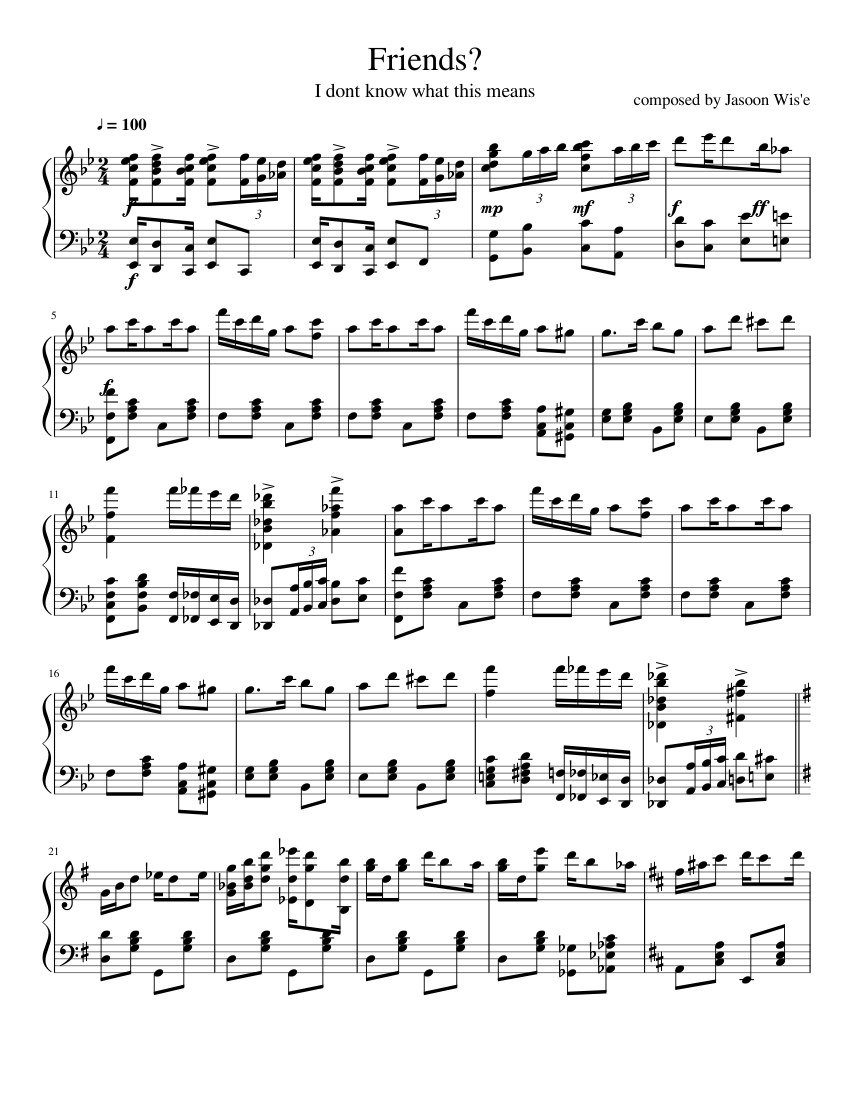 Friends? Sheet music for Piano (Solo) | Musescore.com