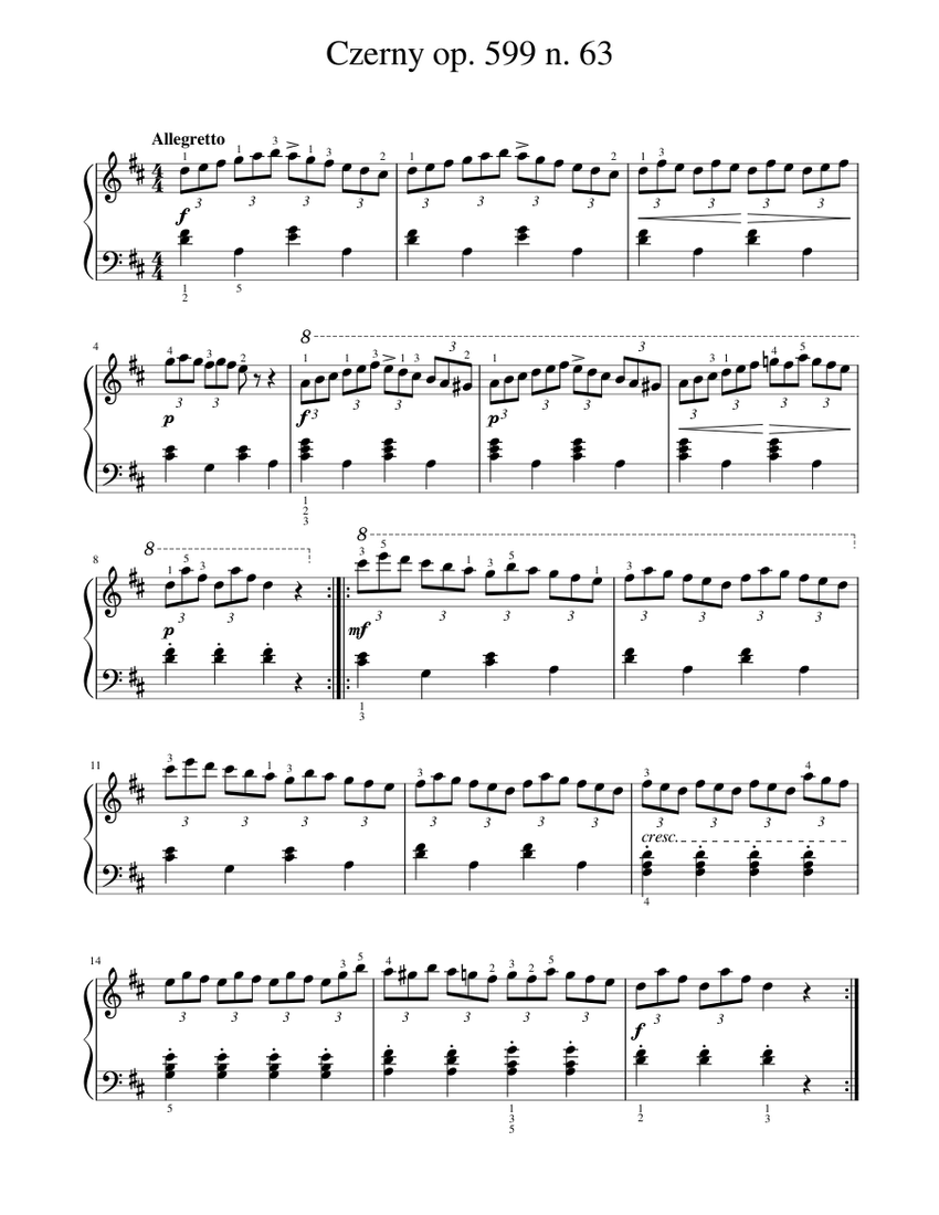 Czerny Op.599 n.63 Sheet music for Piano (Solo) | Musescore.com
