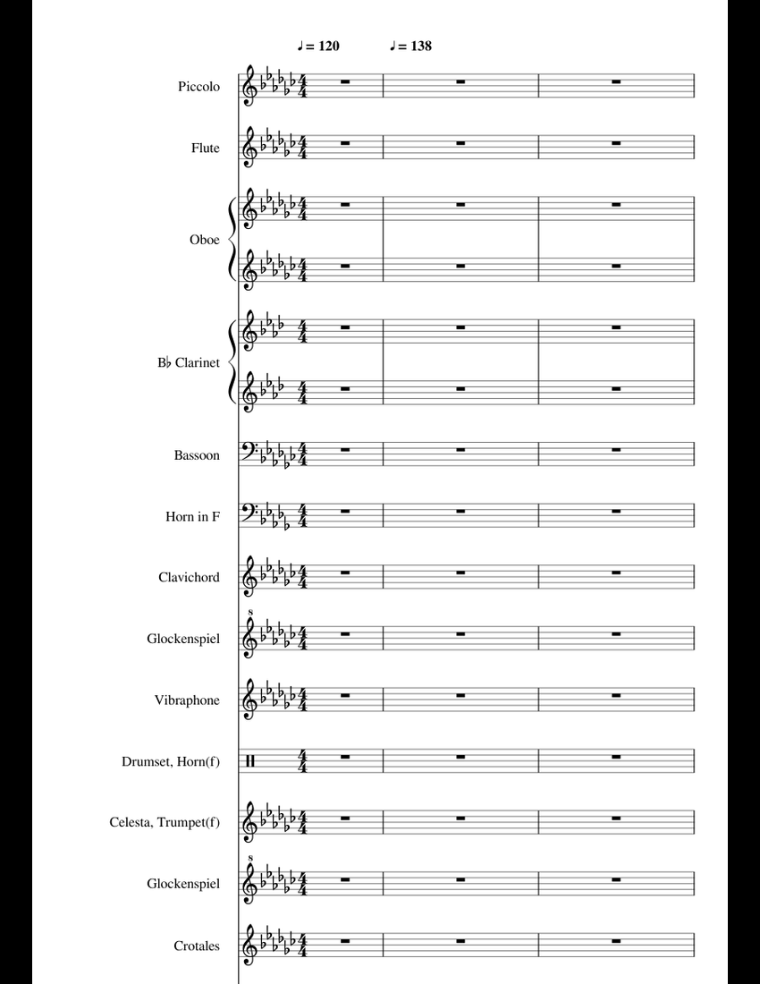 Bad Apple sheet music for Flute, Clarinet, Piano, Piccolo download free ...