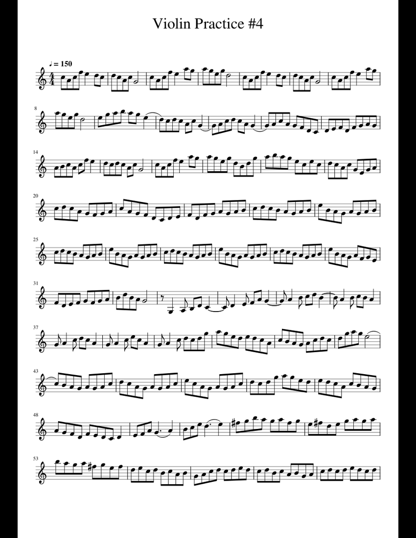 Violin Practice #4 sheet music for Violin download free in PDF or MIDI