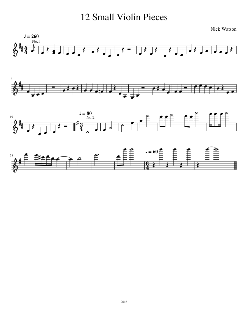 12 small violin pieces Sheet music for Violin | Download free in PDF or ...