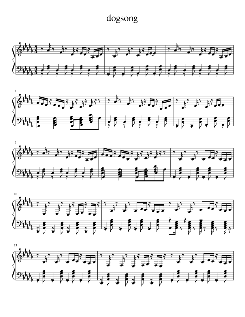 Dogsong Sheet music for Piano (Solo) | Musescore.com