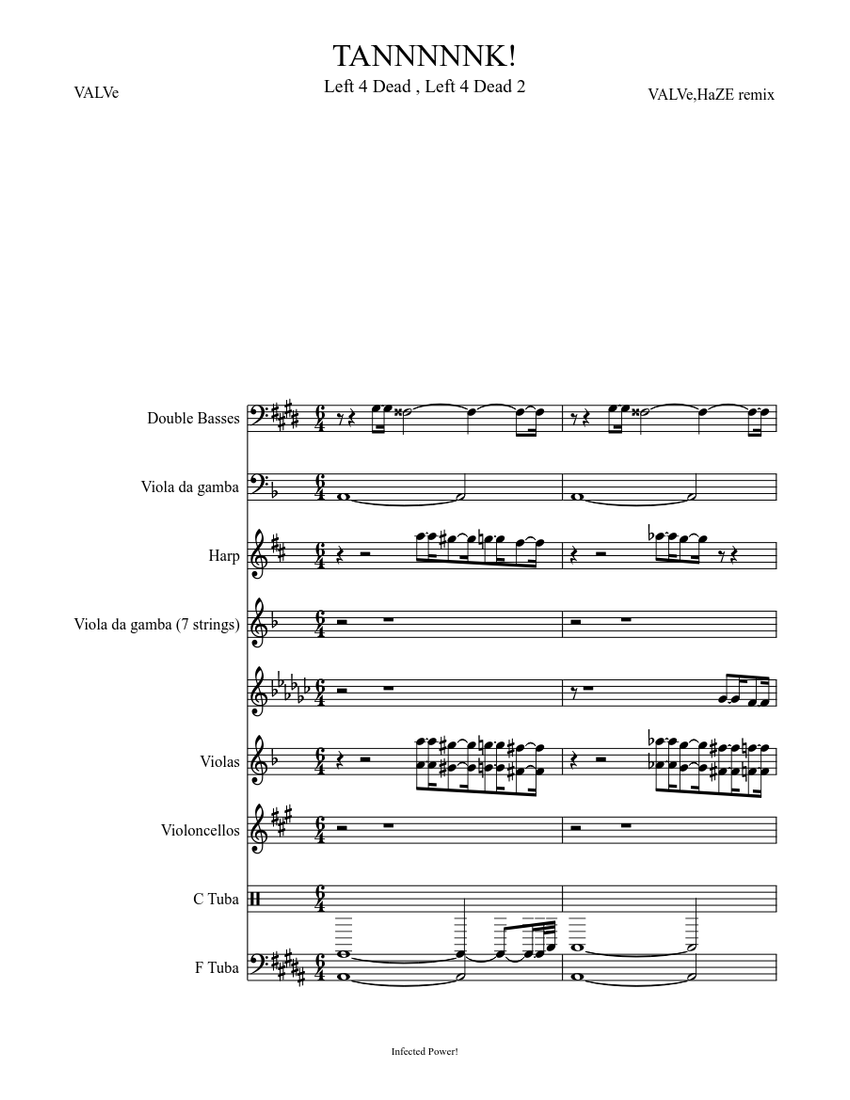 Left 4 Dead Tank theme Sheet music | Download free in PDF or MIDI ...
