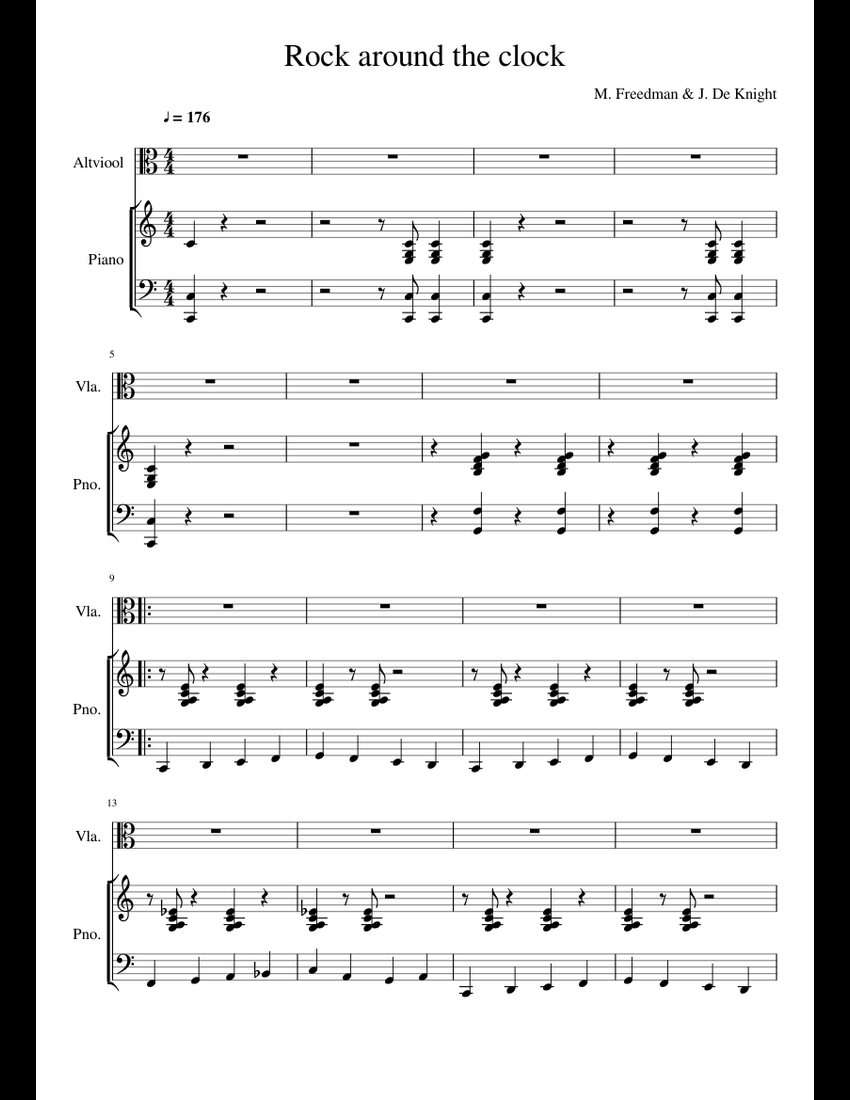 Rock around the clock sheet music for Piano, Viola download free in PDF ...
