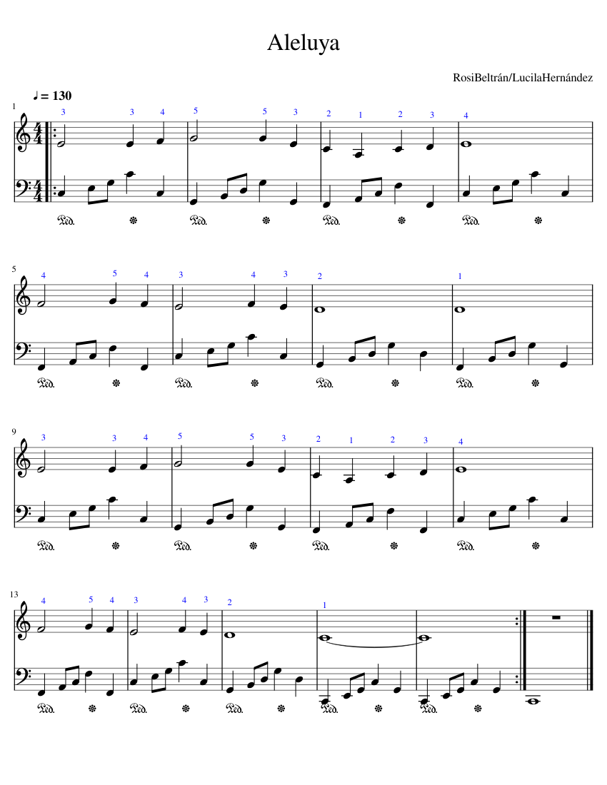 Aleluya Sheet music for Piano, Voice | Download free in PDF or MIDI ...